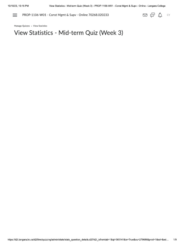 Quiz Mid-Term Statistics | PDF