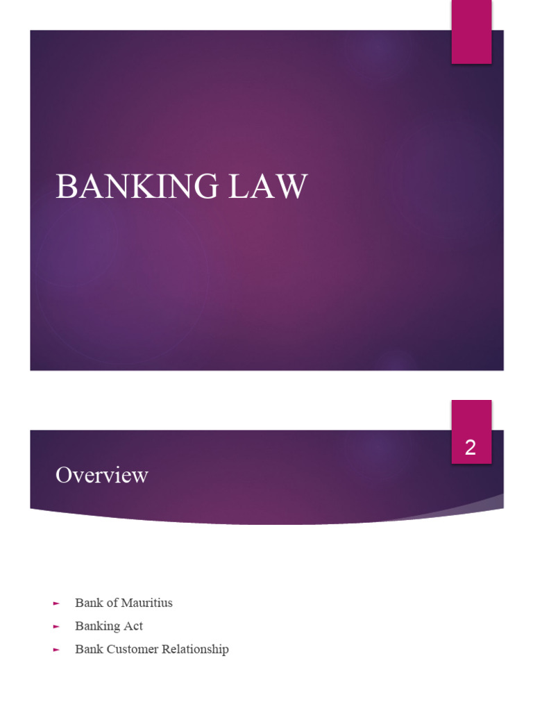 Mauritius Banking Law Overview | PDF | Banks | Central Banks