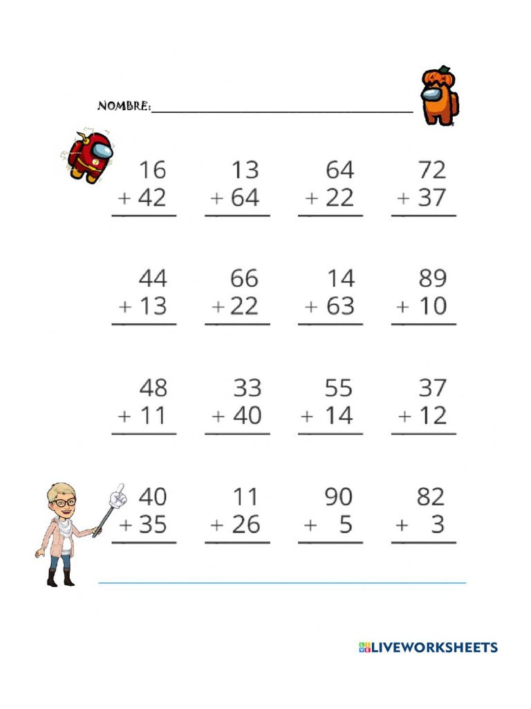 Sumas 2 Digitos | PDF