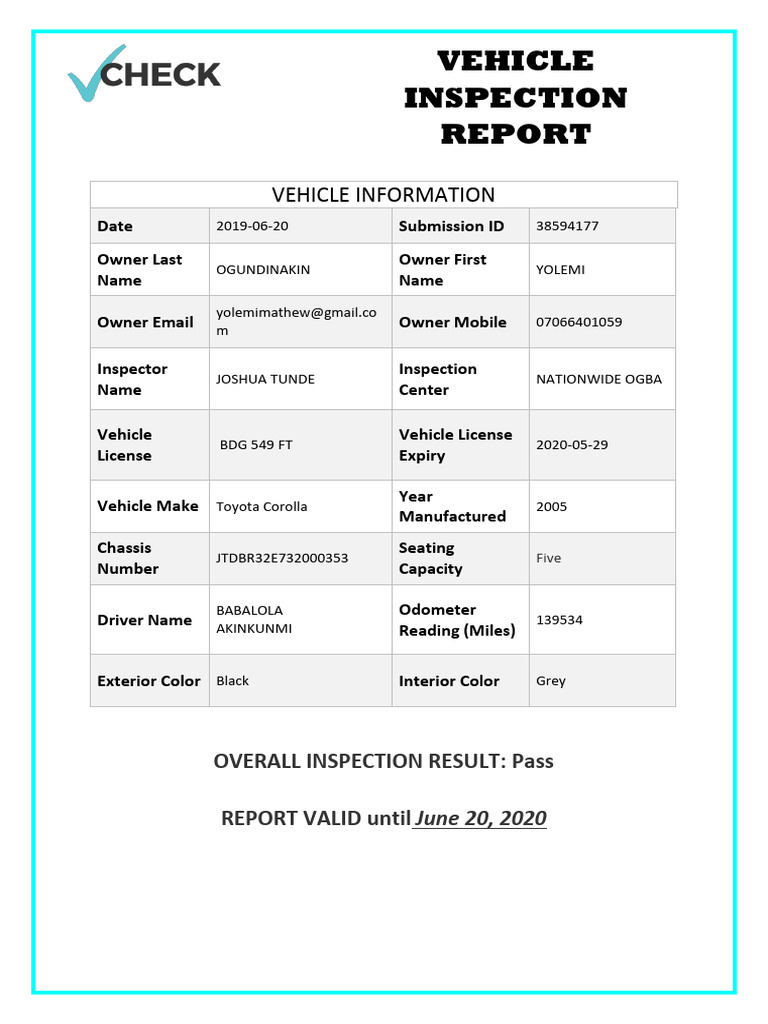 UBER Mandatory Inspection - 38594177 | PDF | Brake | Vehicles