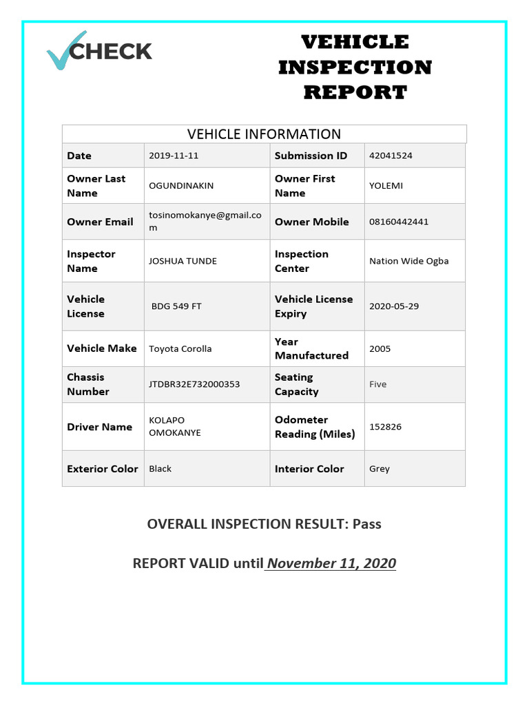 UBER Mandatory Inspection_42041524 | PDF | Brake | Vehicles