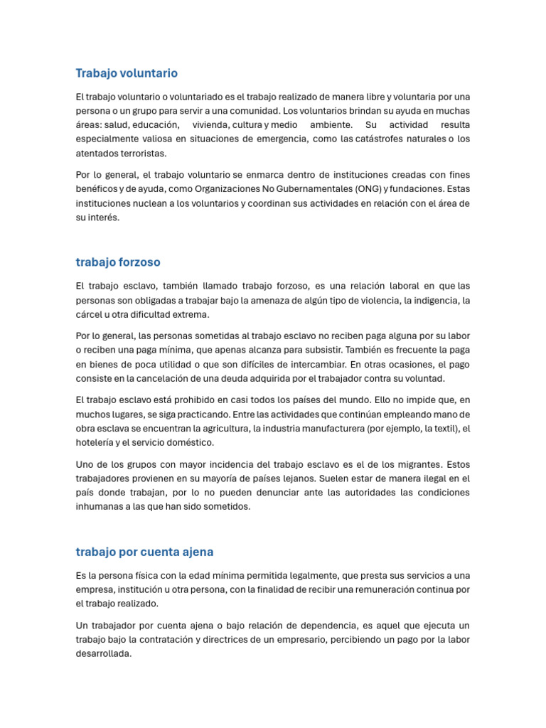 Tipos de Trabajo | PDF | Empleo | Personal