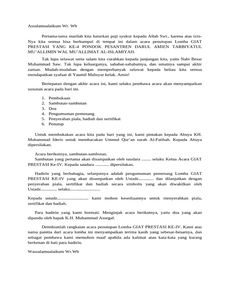 Contoh Text MC | PDF