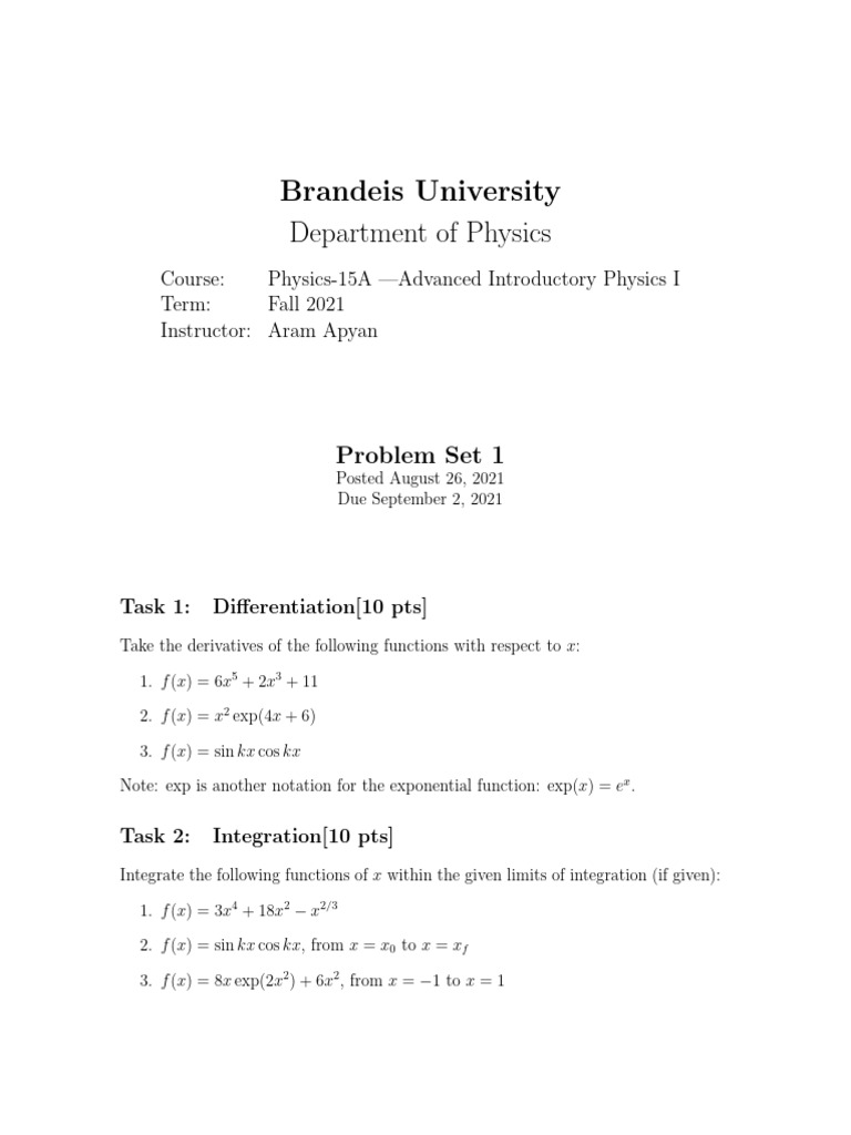 Apyan Pset 01 Fall2021 | PDF