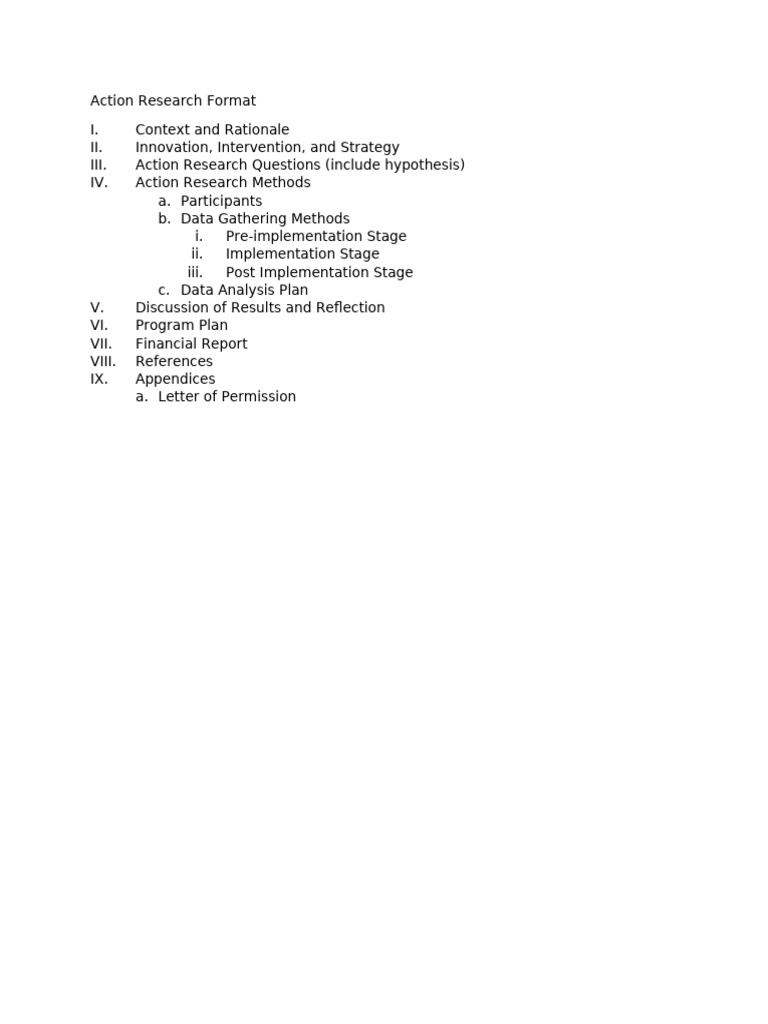 Action Research Format | PDF