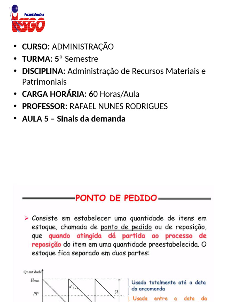 Aula 5 e 6 Adm Materiais - MRP e Ponto de Pedido | PDF