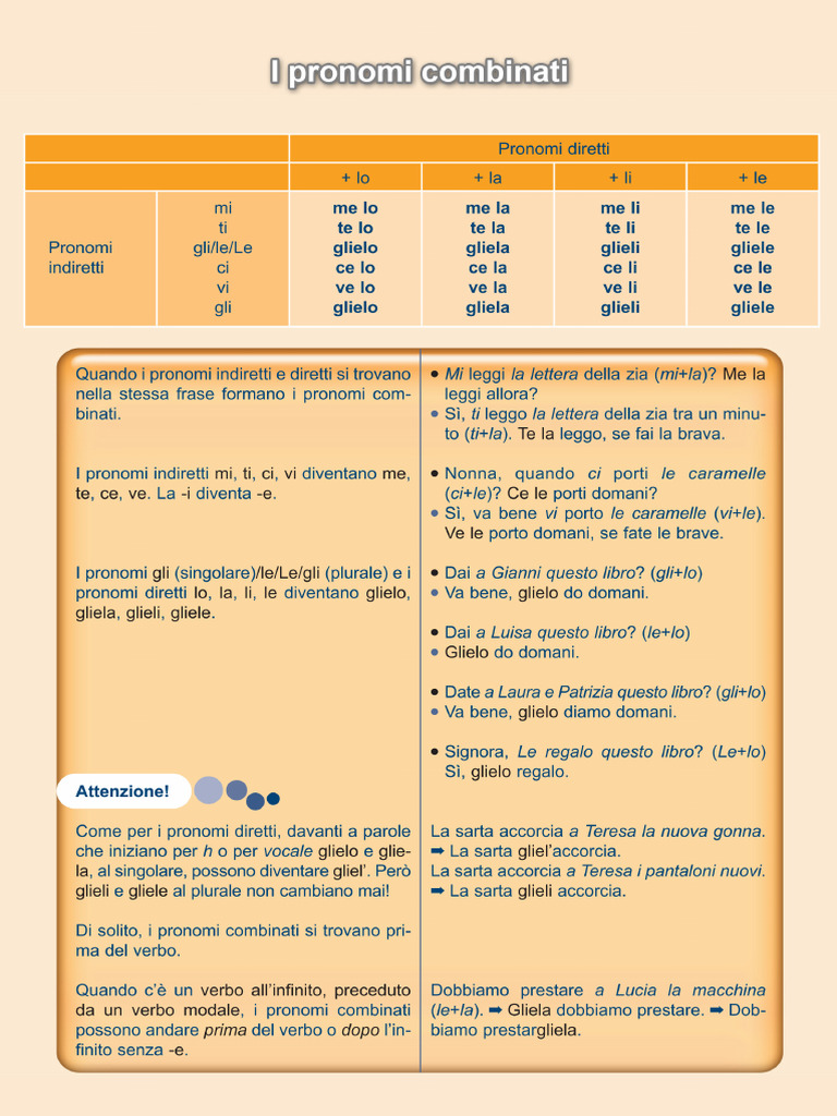 Pronomi Combinati | PDF