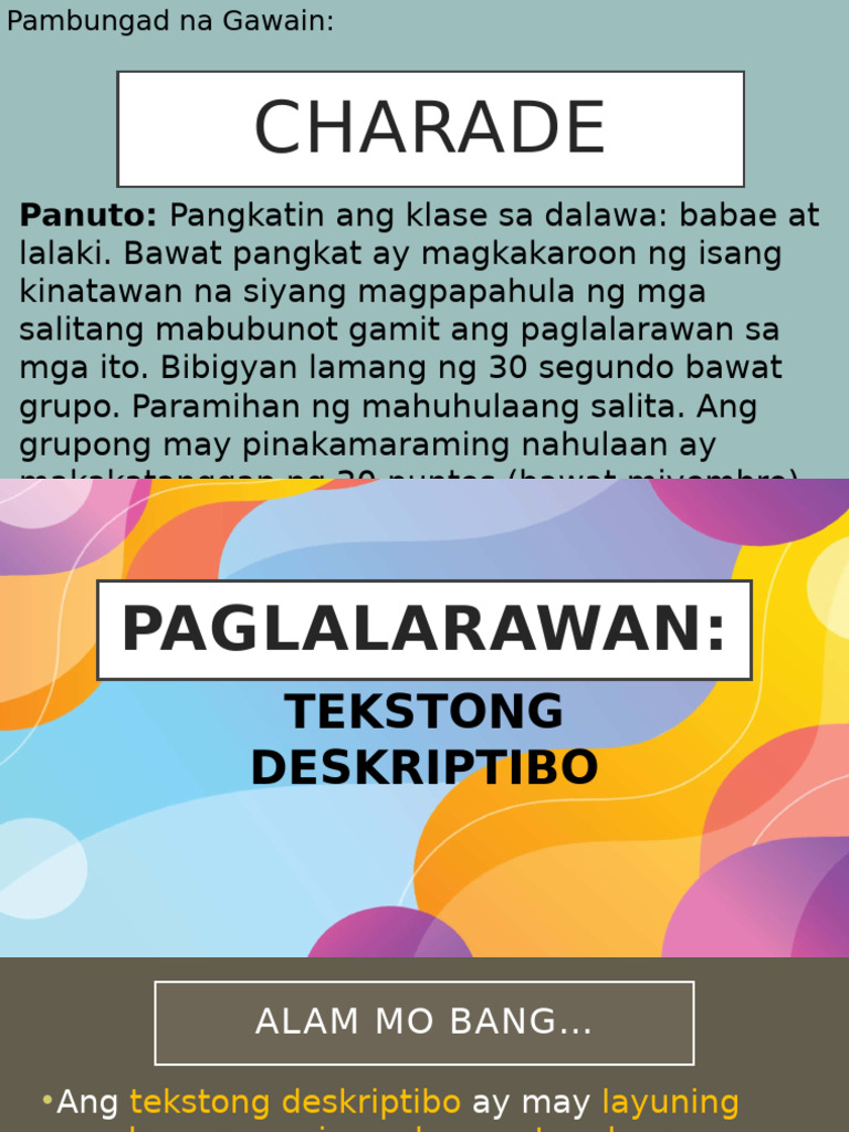 Tekstong Deskriptibo | PDF