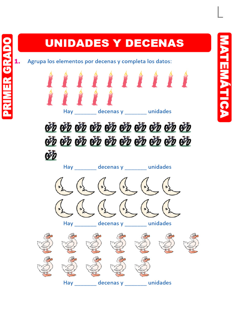 Actividades de Matemáticas: Decenas y Unidades | PDF