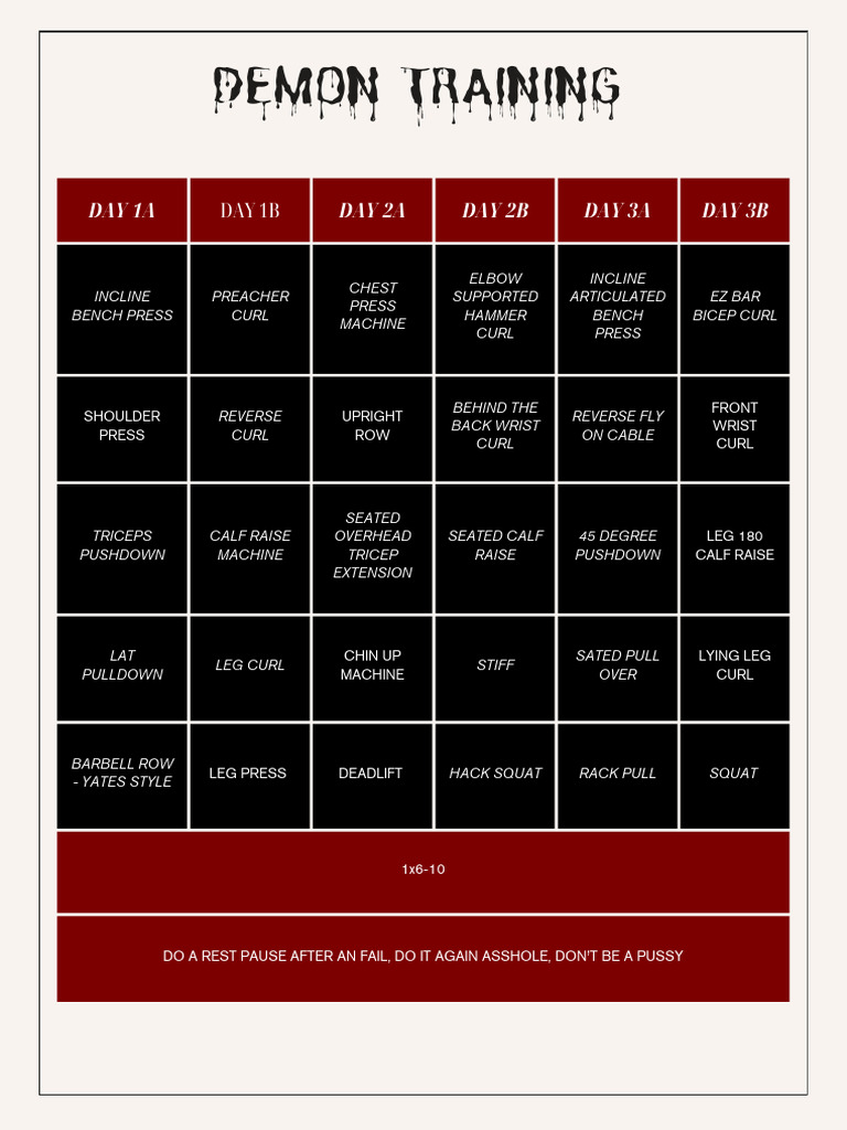 Demon Training Z | PDF | Physical Exercise | Limbs (Anatomy)