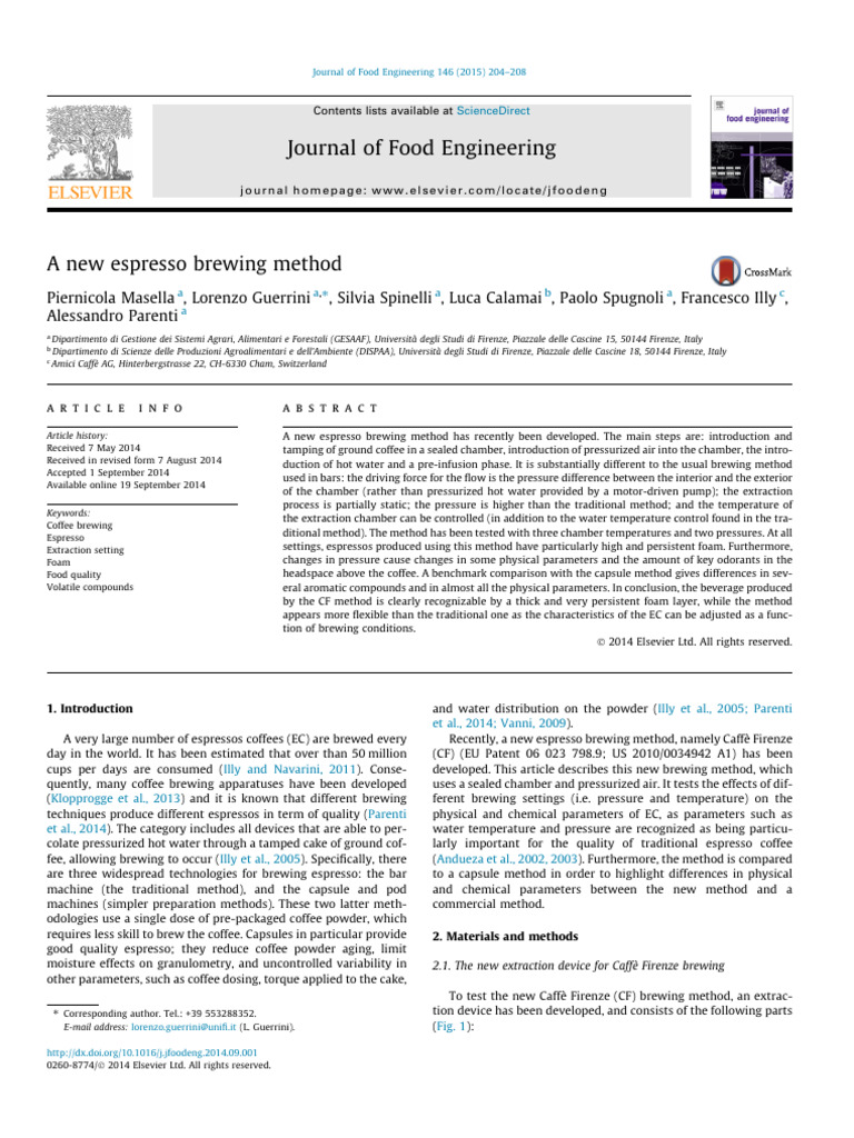 Innovative Espresso Brewing Method | PDF | Coffee | Chemistry
