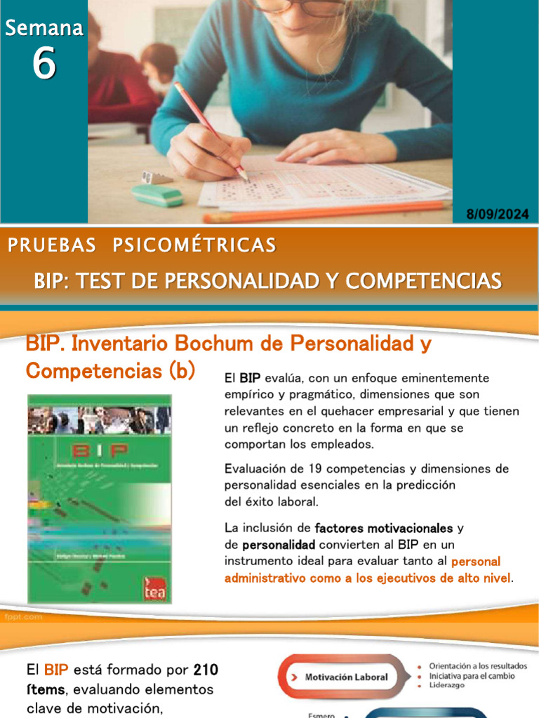 Test BIP: Evaluación de Personalidad y Competencias | PDF | Motivación ...