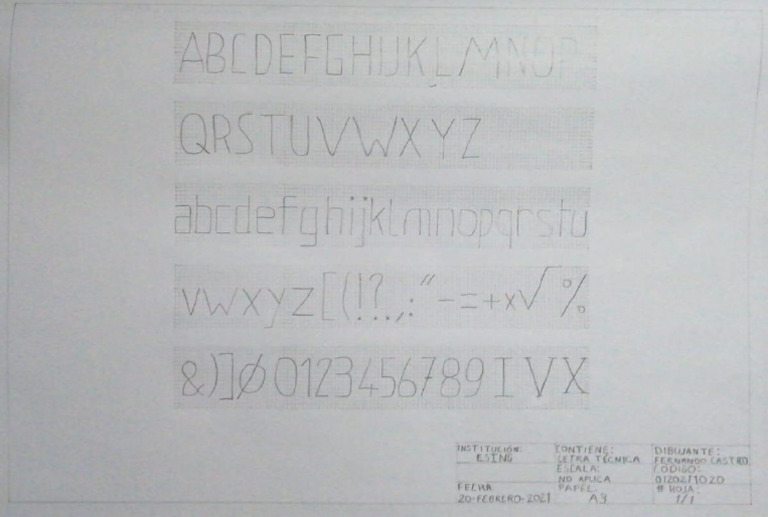 Plancha 1 - Letra Técnica - Jose Fernando Castro | PDF