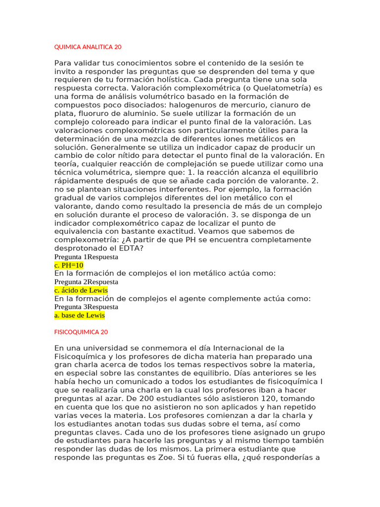 Uma Plus Semana 14 | PDF | Valoración | Química