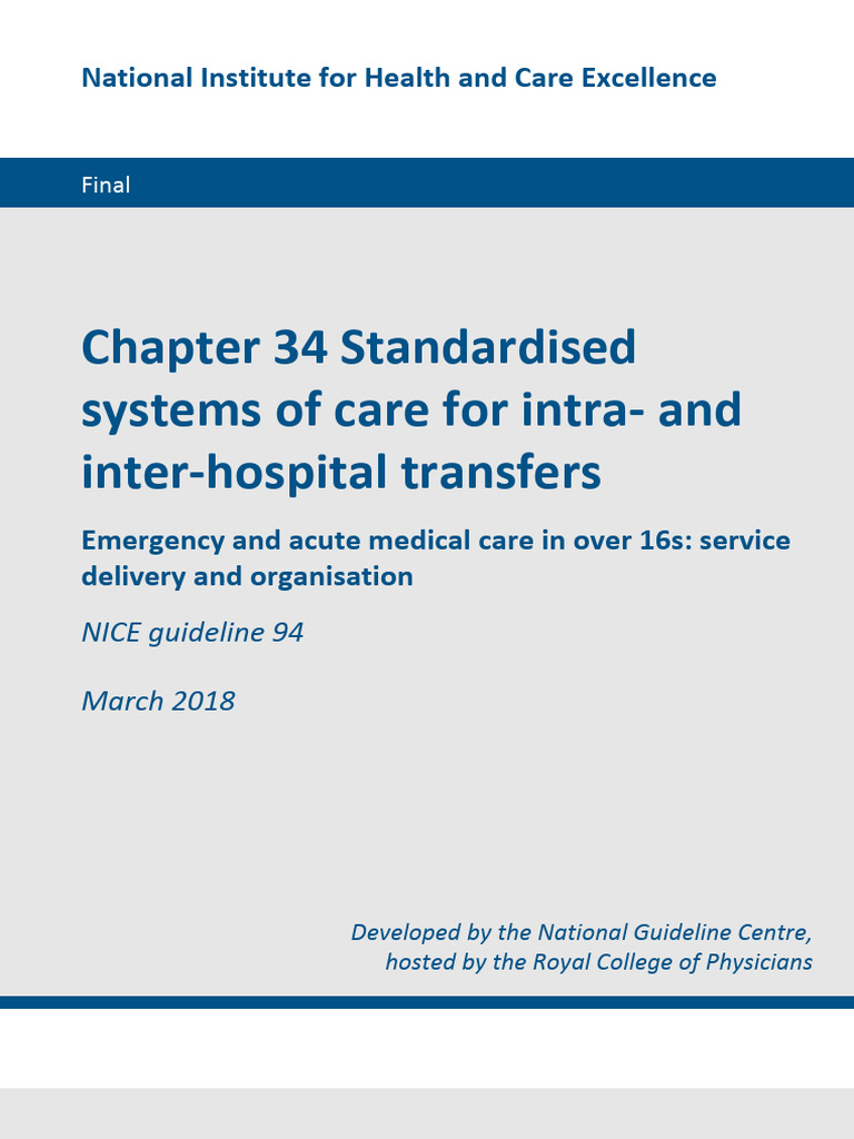 34standardised Systems of Care For Intra and Interhospital Transfers ...