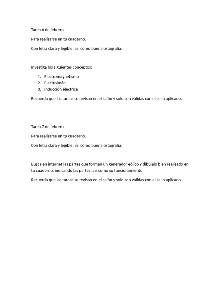 Tareas 6 y 7 de Febrero | PDF