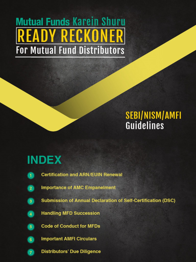 AMFI Guidelines for Mutual Fund Distributors | PDF