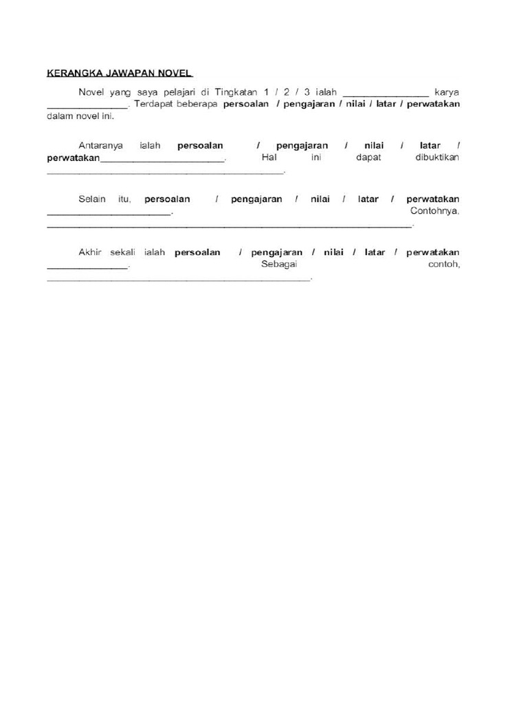 kerangka jwpn novel | PDF