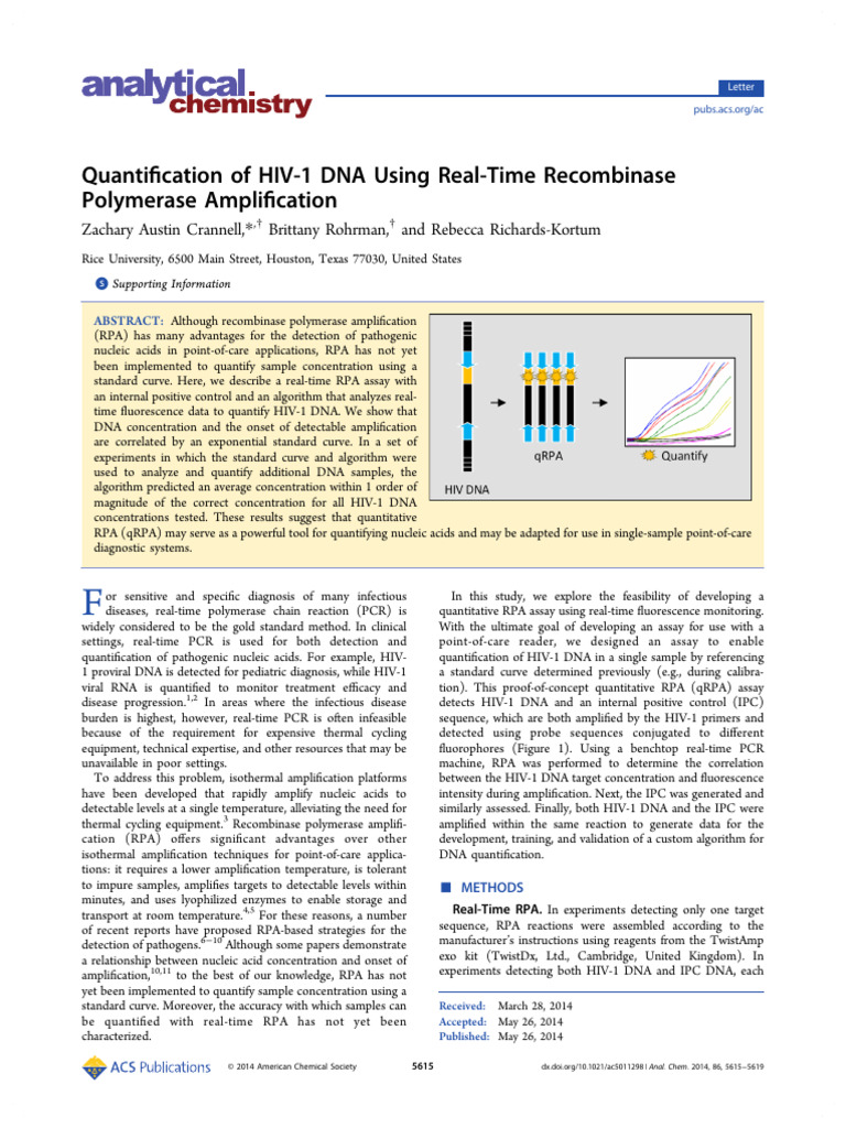 Richards Kortum Et Al 2014 Quantification of Hiv 1 Dna Using Real Time ...