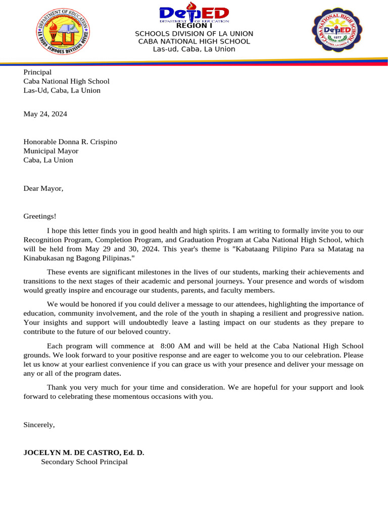 Letter To Mayor (Message) | PDF