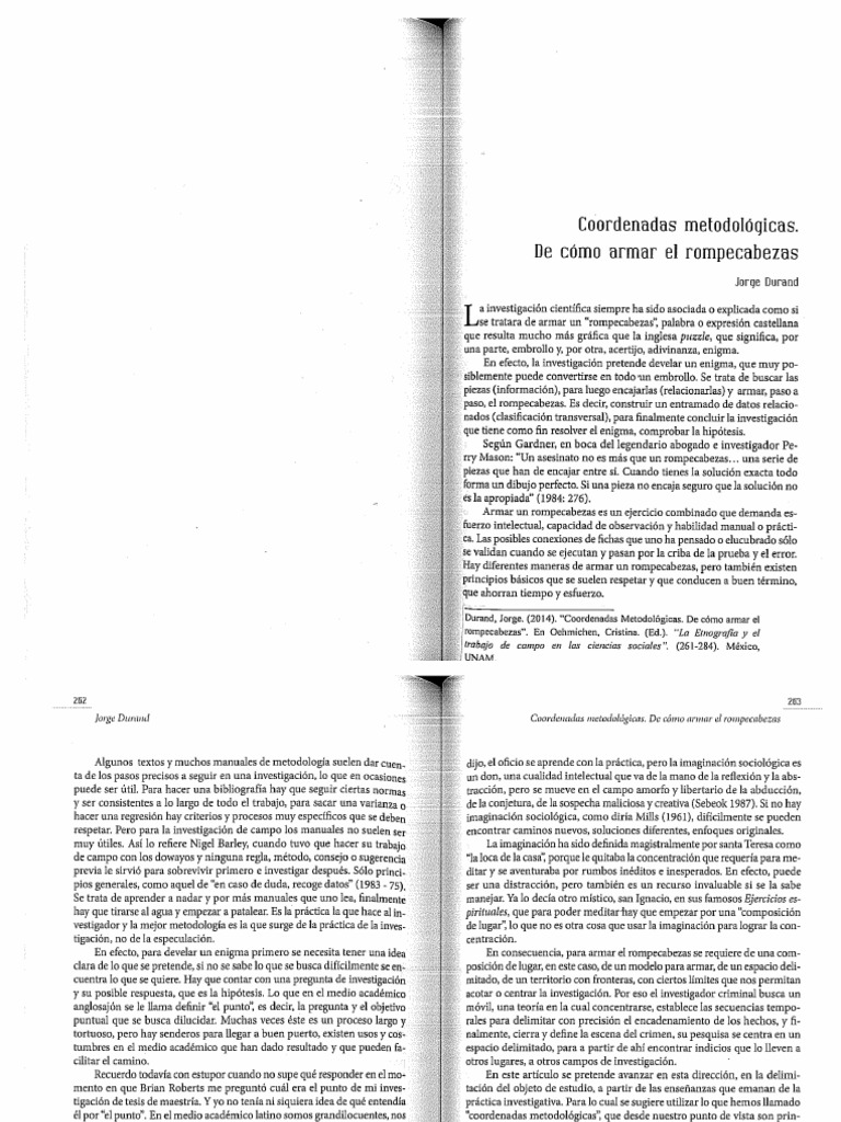 Coordenadas Metodologicas Jorge Durand | PDF
