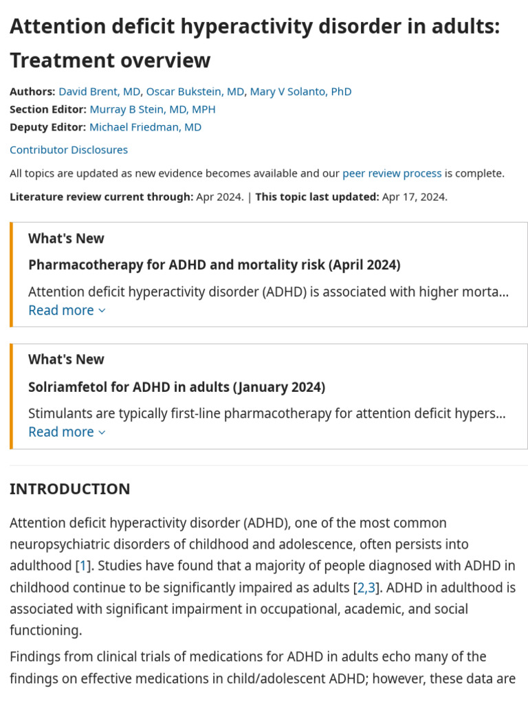 ADHD TTT | PDF | Attention Deficit Hyperactivity Disorder | Stimulant
