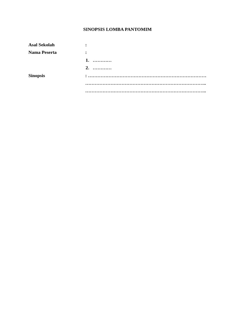 Sinopsis Lomba Pantomim | PDF
