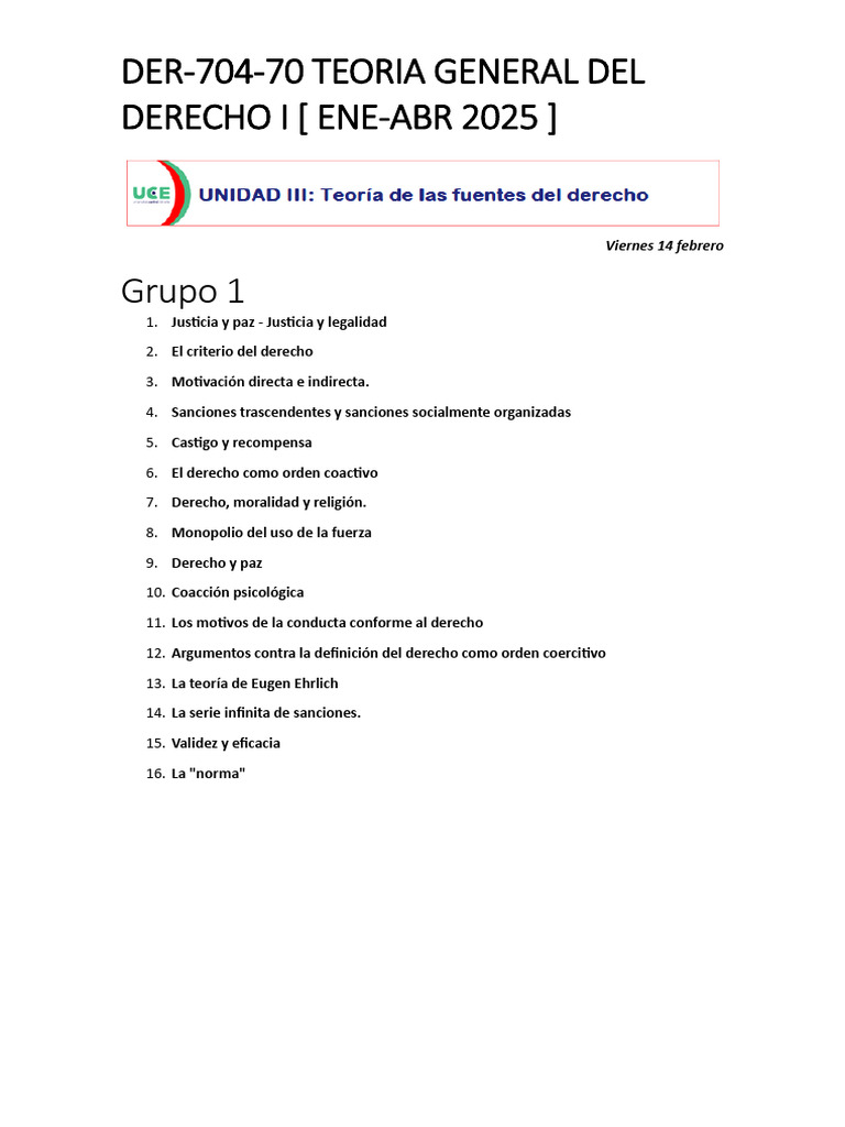 Exposiciones Teoria General Del Derecho - Viernes14 Febrero | PDF