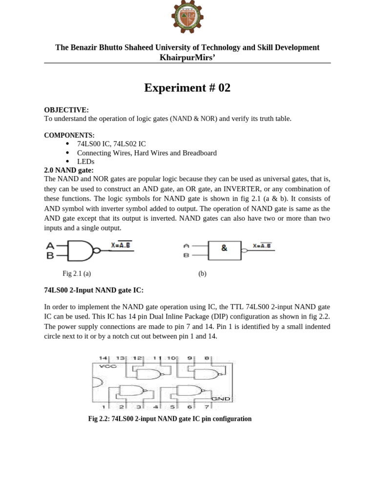 lab 2 | PDF | Logic Gate | Digital Electronics
