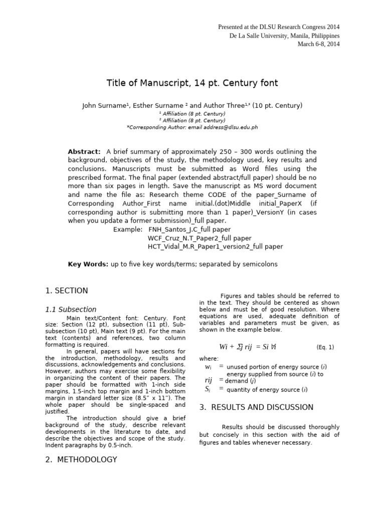 Full Paper Format Research Congress | PDF