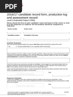EPQ Candidate Record & Production Log | PDF | Specification (Technical ...