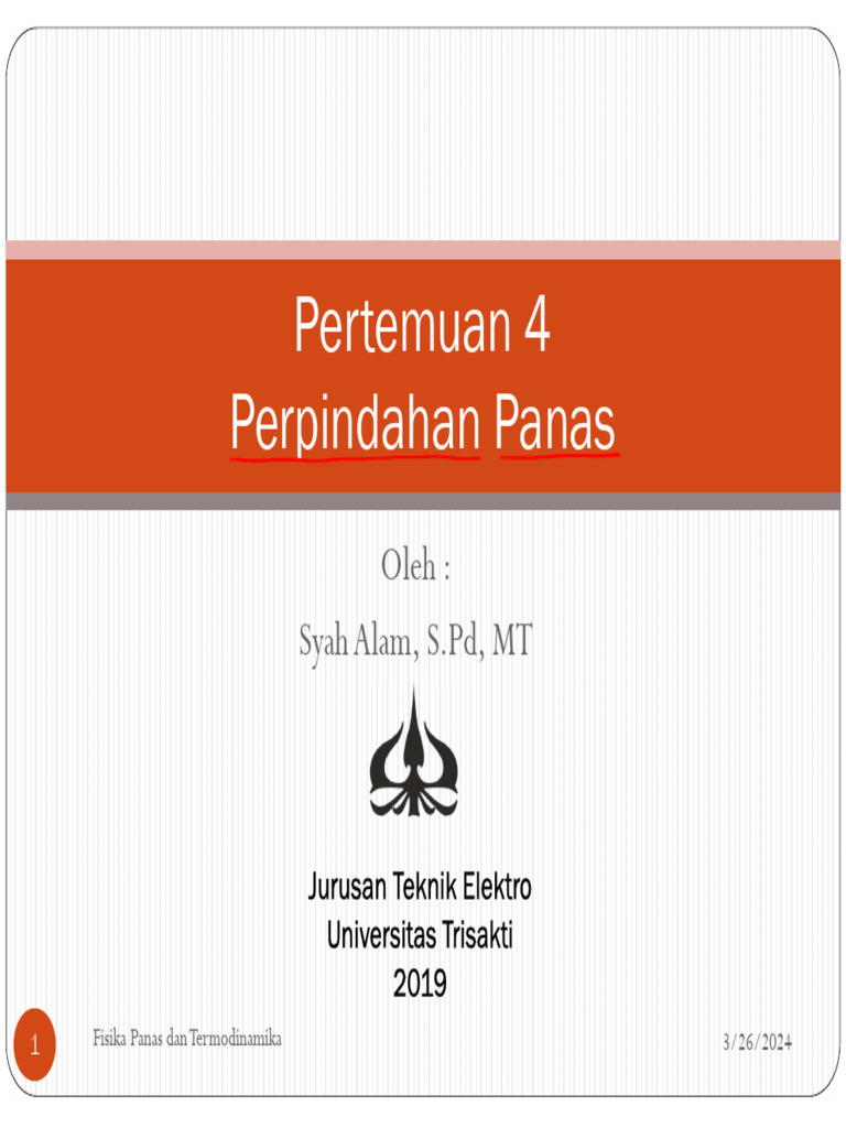 Microsoft PowerPoint - Pertemuan 4 Perpindahan Panas | PDF
