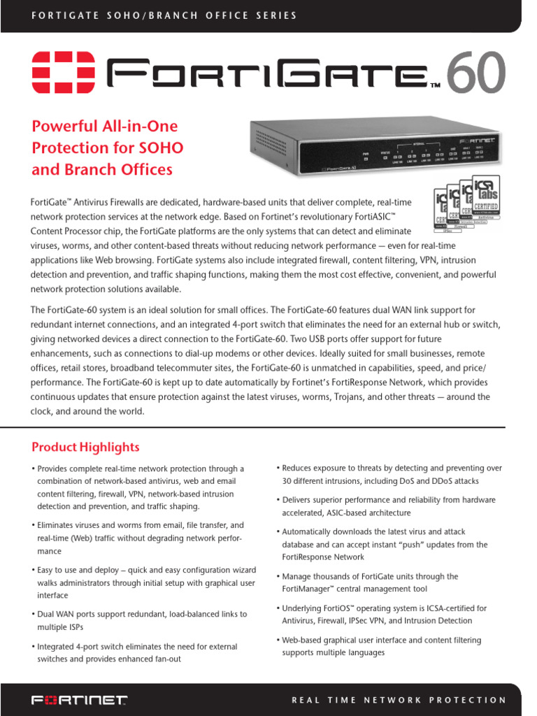 FGT60DS | PDF | Computer Network | Computer Virus