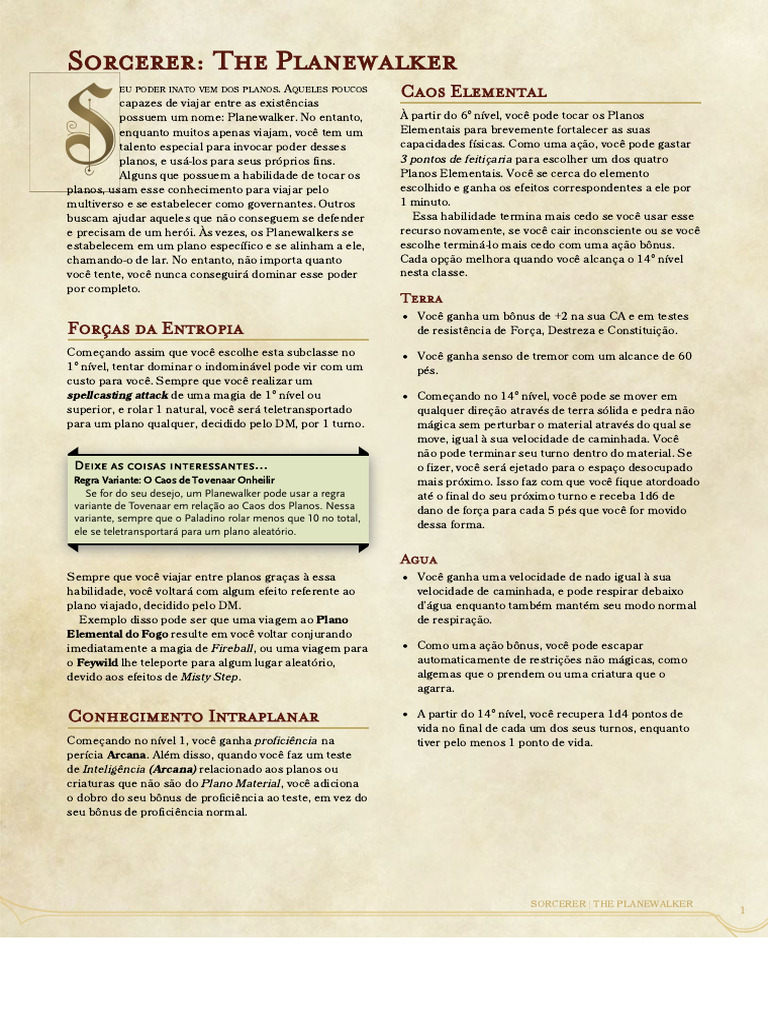 Sorcerer - The Planewalker | PDF | Mágico (fantasia)
