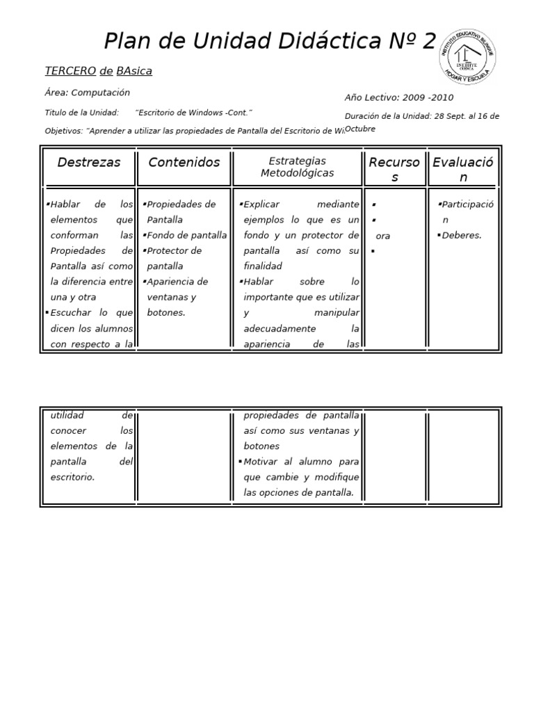 Planif Tercero-2 | PDF