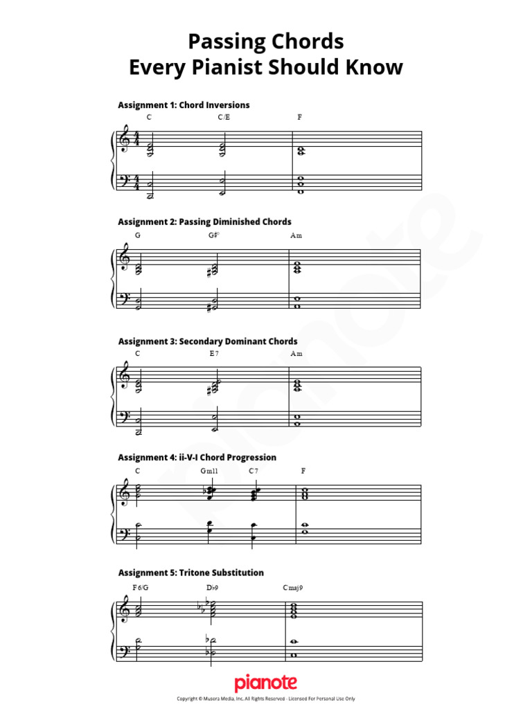 Passing Chords Every Pianist Should Know | PDF | Chord (Music) | Harmony