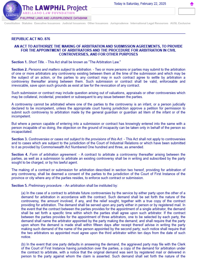 Arbitration Law | PDF | Arbitral Tribunal | Arbitration