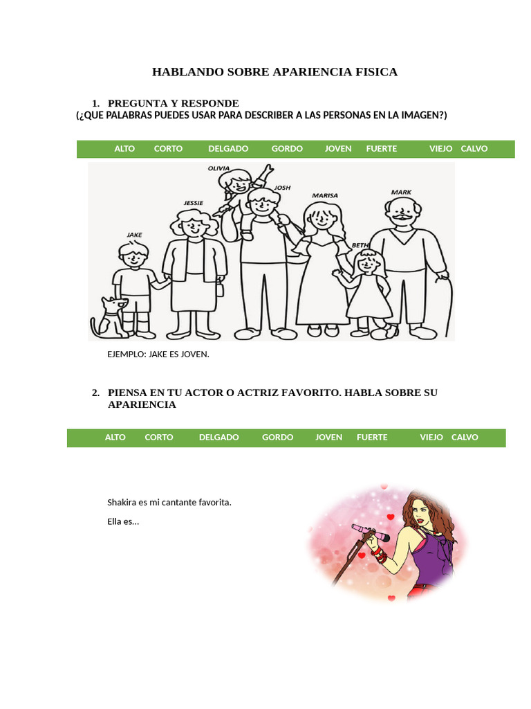 Descripción de Apariencia Física | PDF