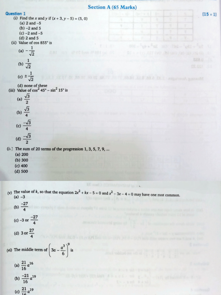 XI Maths Sample Paper 2 | PDF | Mathematical Analysis | Mathematics