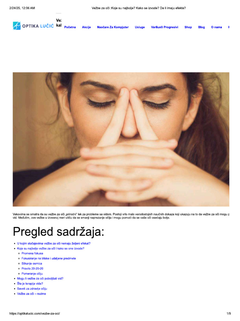Vezbe Za Oci | PDF
