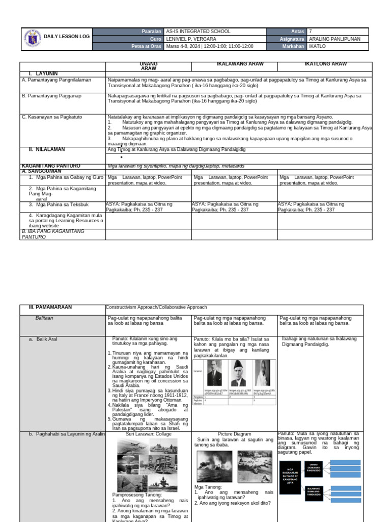 AP7 Q3 W4 Digmaang Pandaigdig March 4 8 | PDF