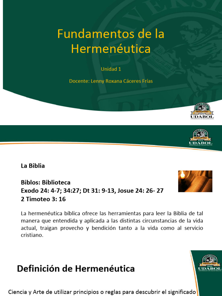 Hermenéutica Semana 2 | PDF | Hermenéutica | Biblia