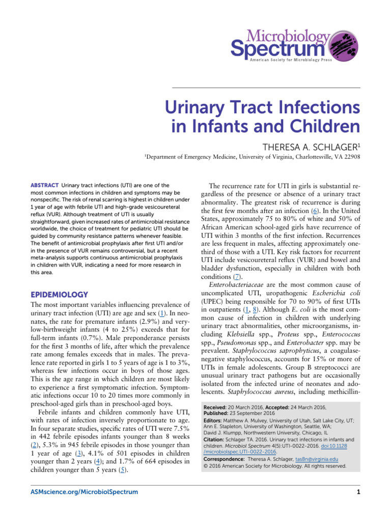 Pediatric Urinary Tract Infections Overview | PDF | Urinary Tract ...