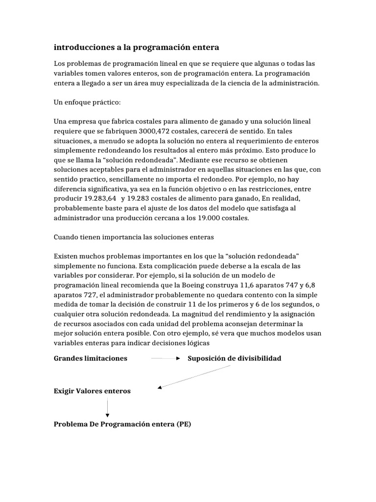 Programacion Entera | PDF | Programación lineal | Programación dinámica