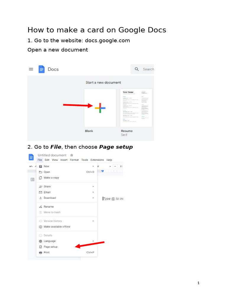 Computer - How To Make A Card On Google Docs | PDF