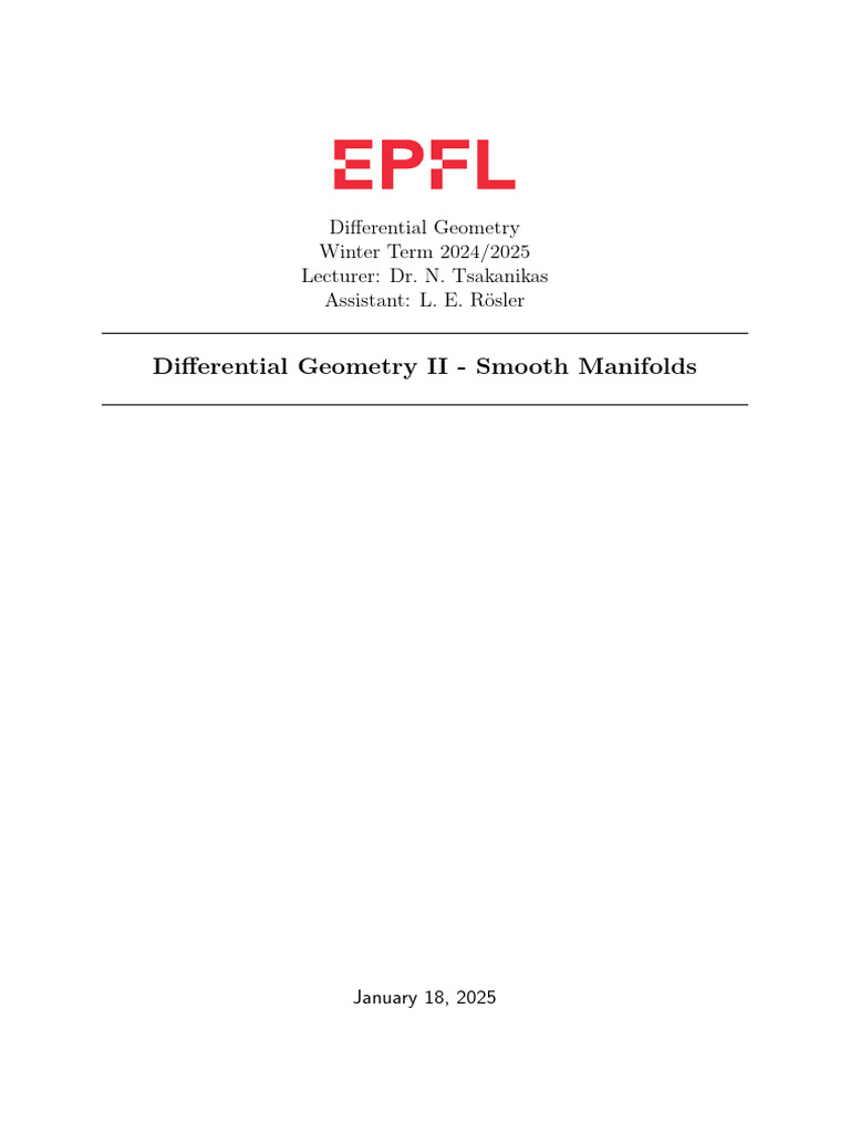 Diffgeom Tsakanik Main | PDF | Differentiable Manifold | Manifold