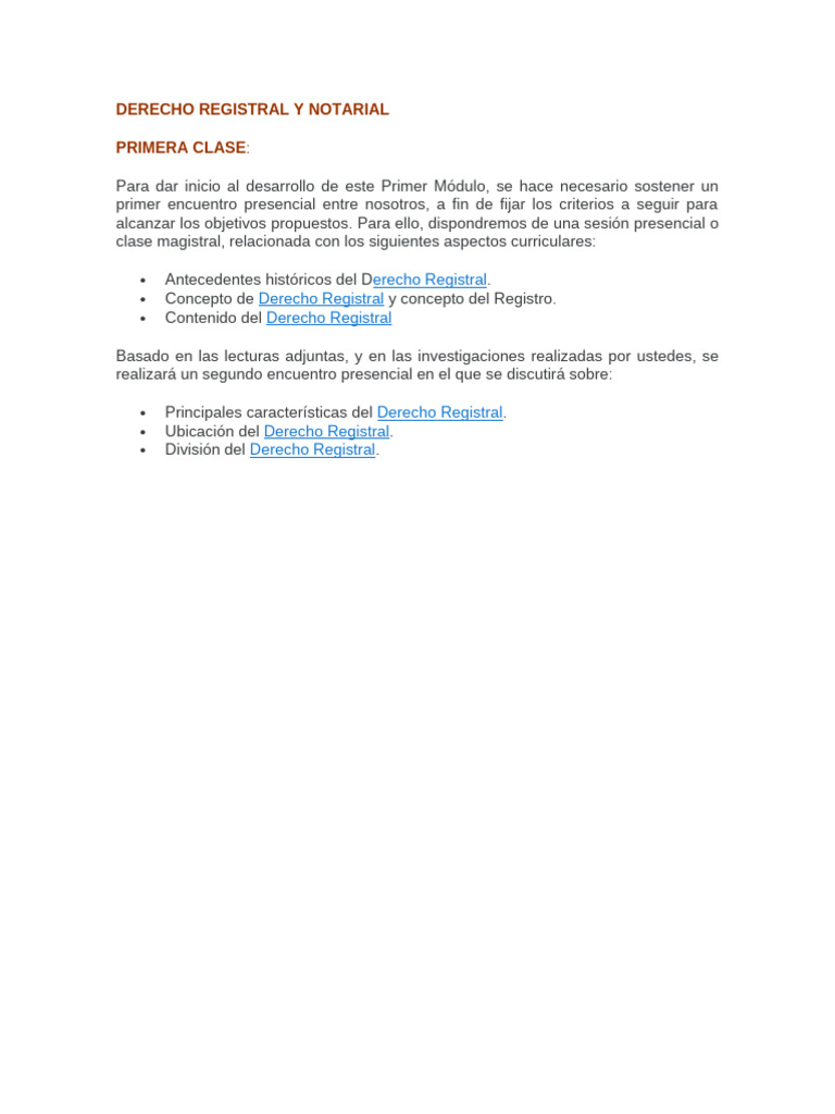 Derecho Registral y Notarial Clases Presencial | PDF