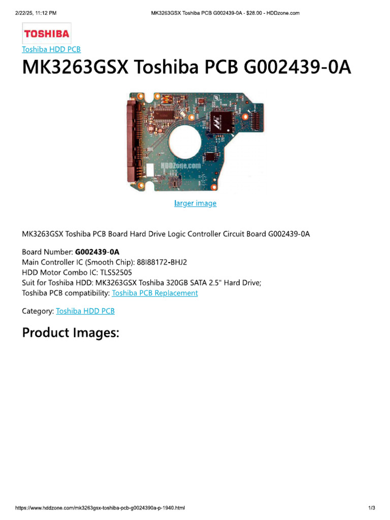 Toshiba MK3263GSX PCB-2 | PDF