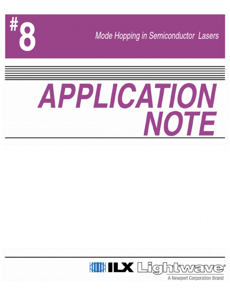 AN08 Mode Hopping in Semiconductor Laser Diodes | PDF | Laser | Laser Diode