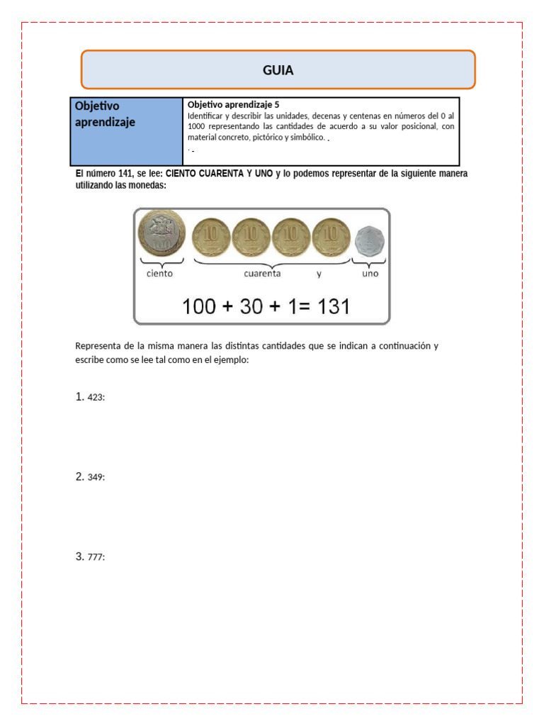 Representación Numérica y Valor Posicional | PDF